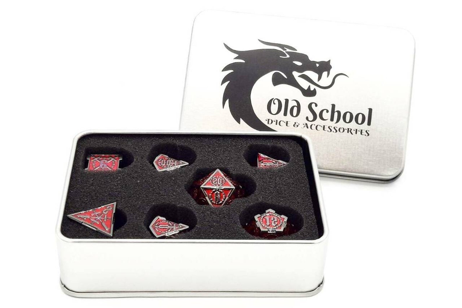 Knights of the Round Table - Red Ruby W/ Black - Old School 7 Piece Dnd ...