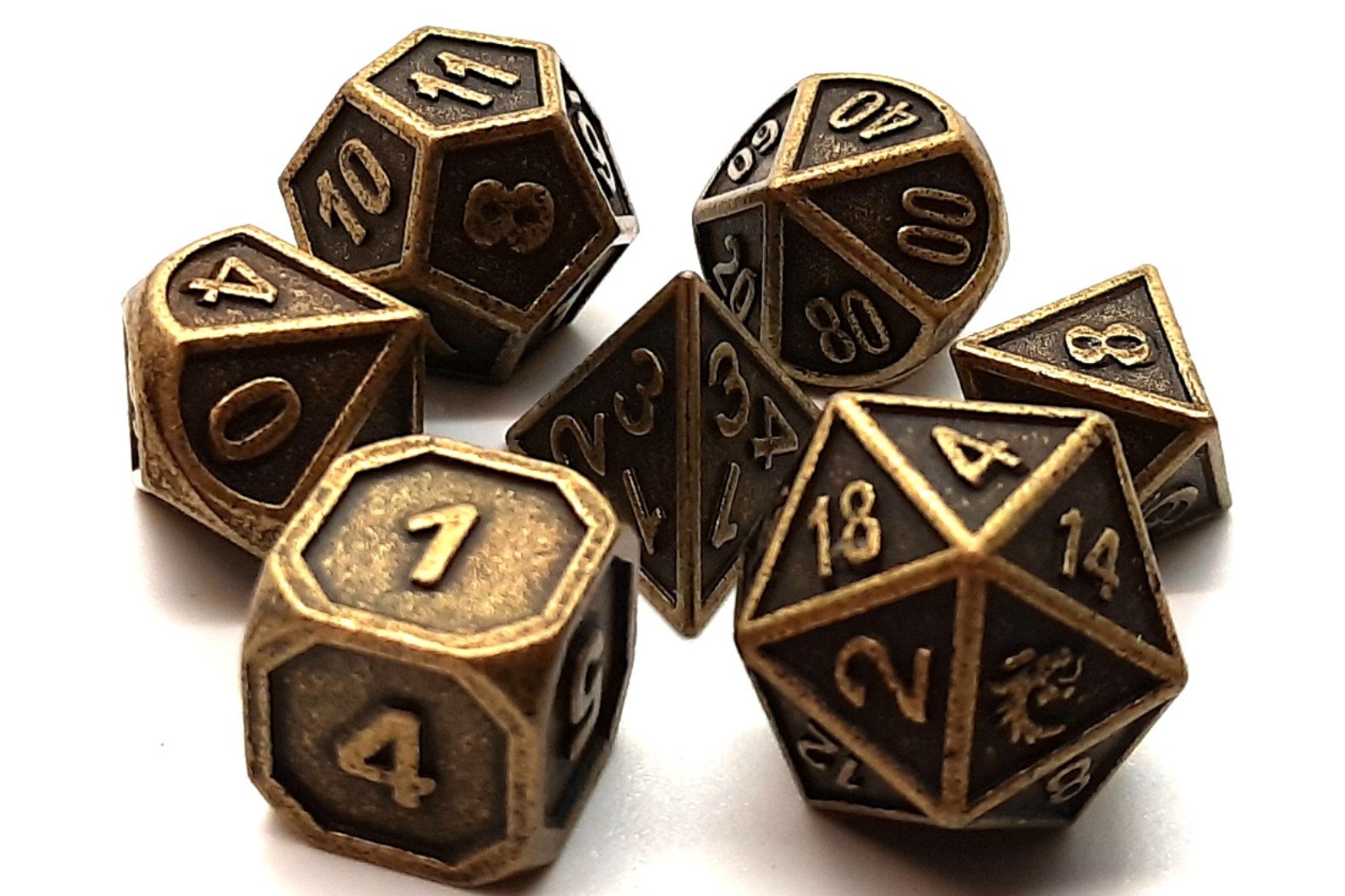 Dwarven Forged Ancient Gold Old School 7 Piece Dnd Rpg - Etsy
