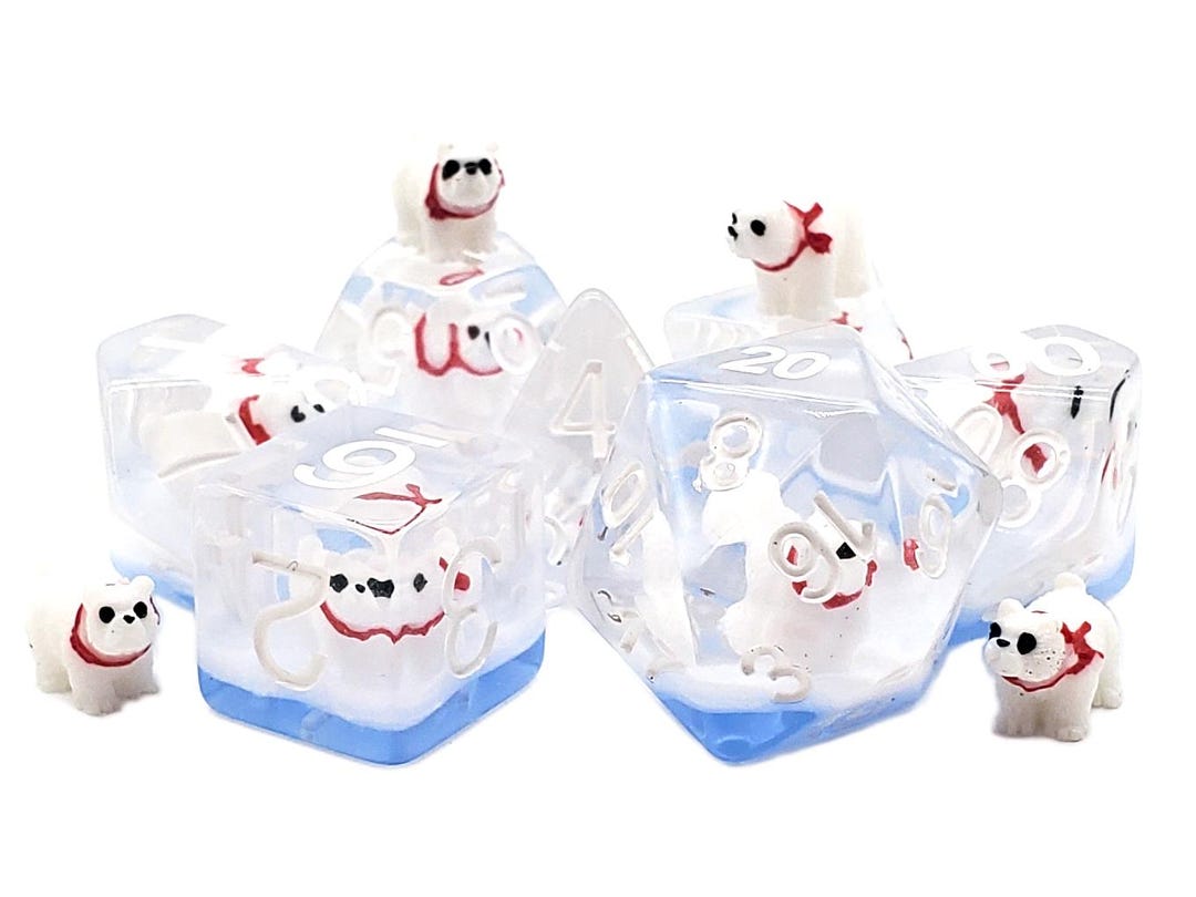 Animal Kingdom - Polar Bear Dive Old School 7 Piece Dnd RPG Dice Set - Etsy