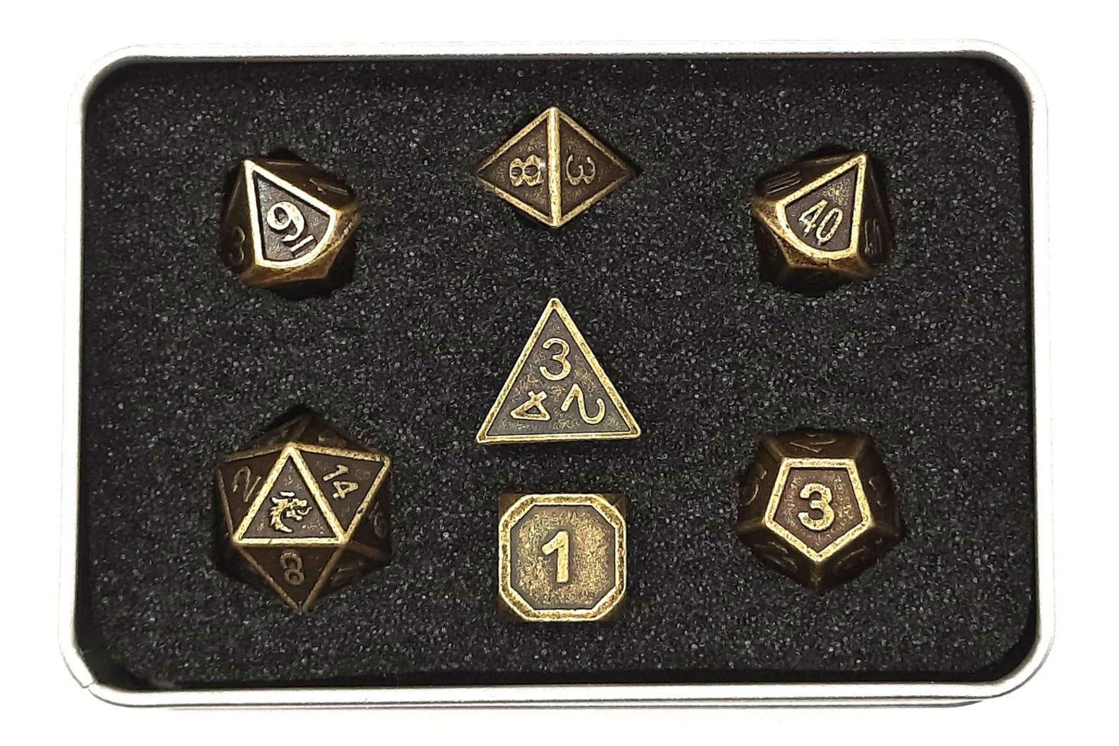 Dwarven Forged Ancient Gold Old School 7 Piece Dnd Rpg - Etsy