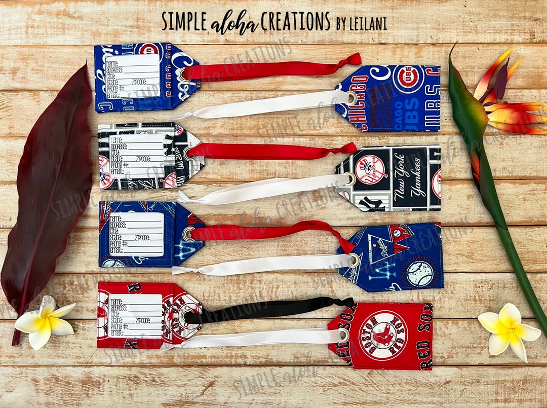Baseball Designs / MLB Fabric / Personalized Travel Tags / Customized ...