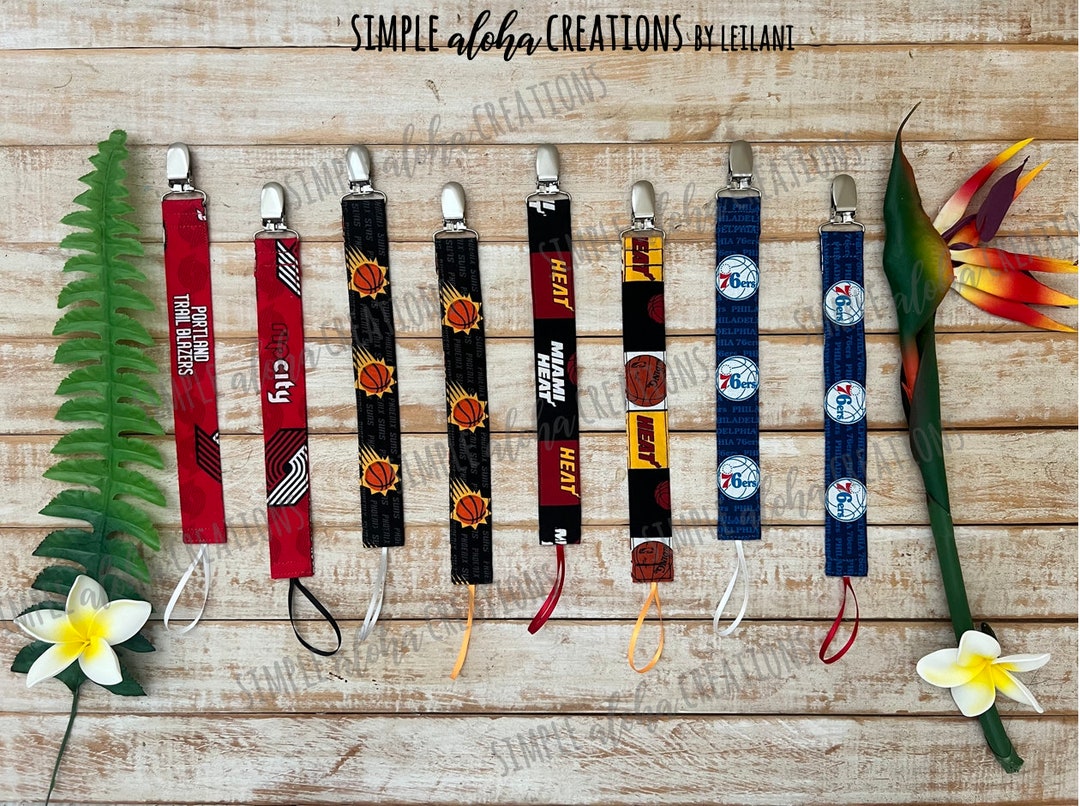 Basketball Designs / NBA Fabric / Customized Pacifier Clip / Basketball ...