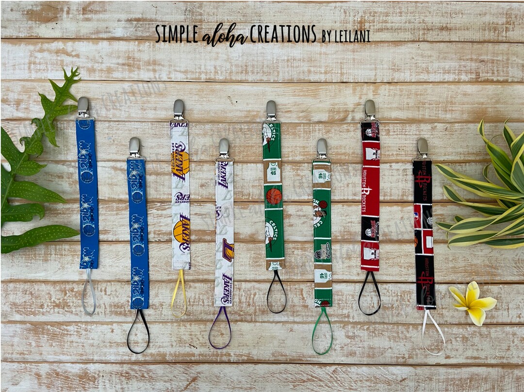Basketball Designs / NBA Fabric / Customized Pacifier Clip / Basketball ...