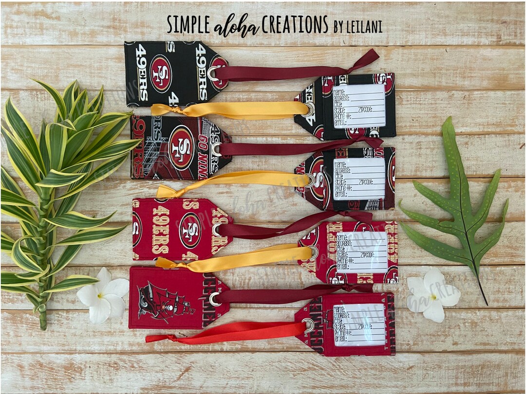 Football Designs / NFL Fabric / Personalized Travel Tags / Customized ...