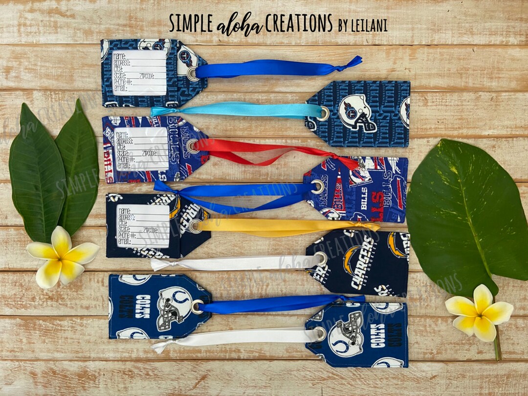 Football Designs / NFL Fabric / Customized Bag Tags / Personalized ...