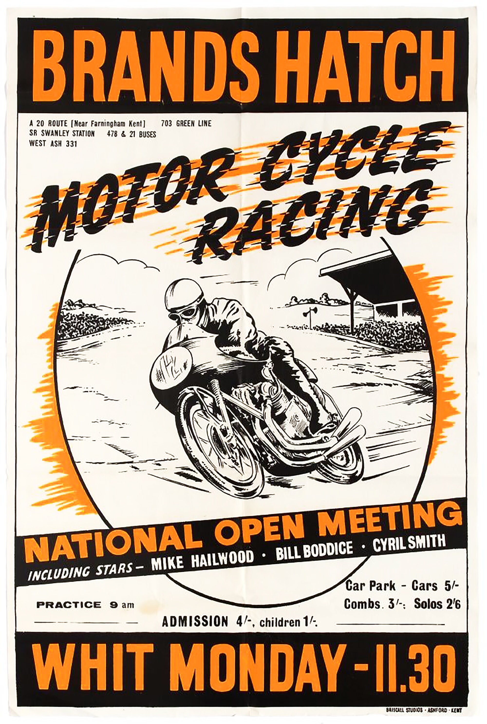 Original Vintage Brands Hatch Motorcycle Racing Poster 1958 ...