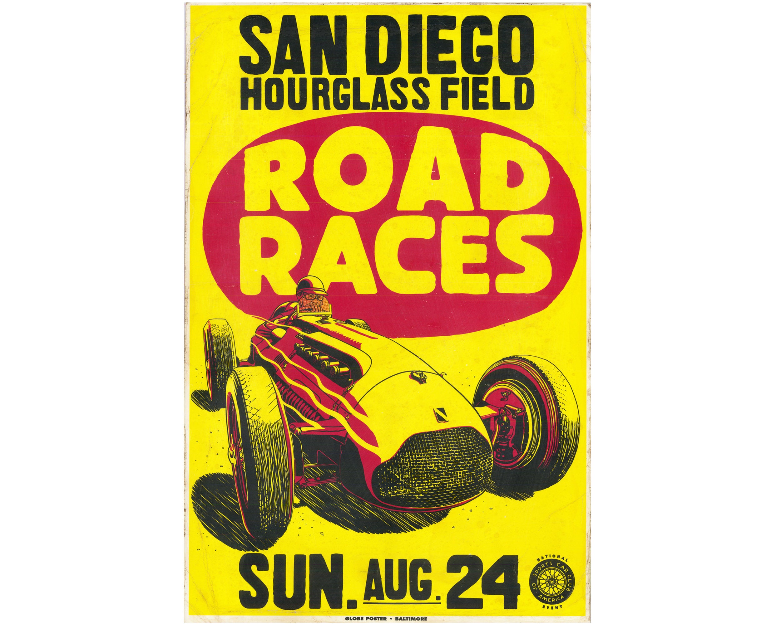 Original Vintage 1950s San Diego Auto Road Races Poster - Etsy UK