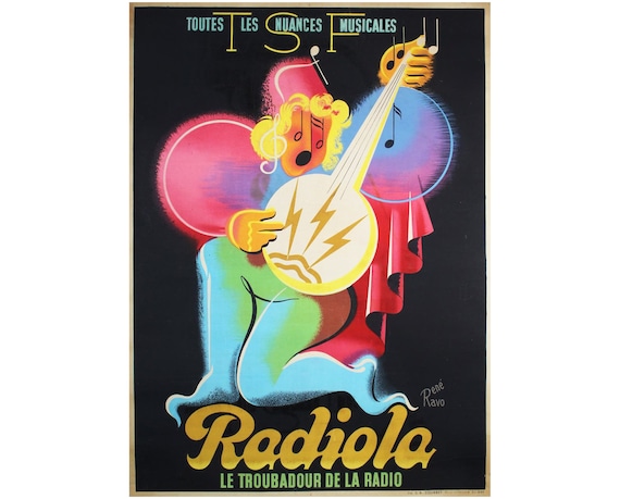 Original Vintage 1940s French Radiola Poster Rene Ravo Art - Etsy