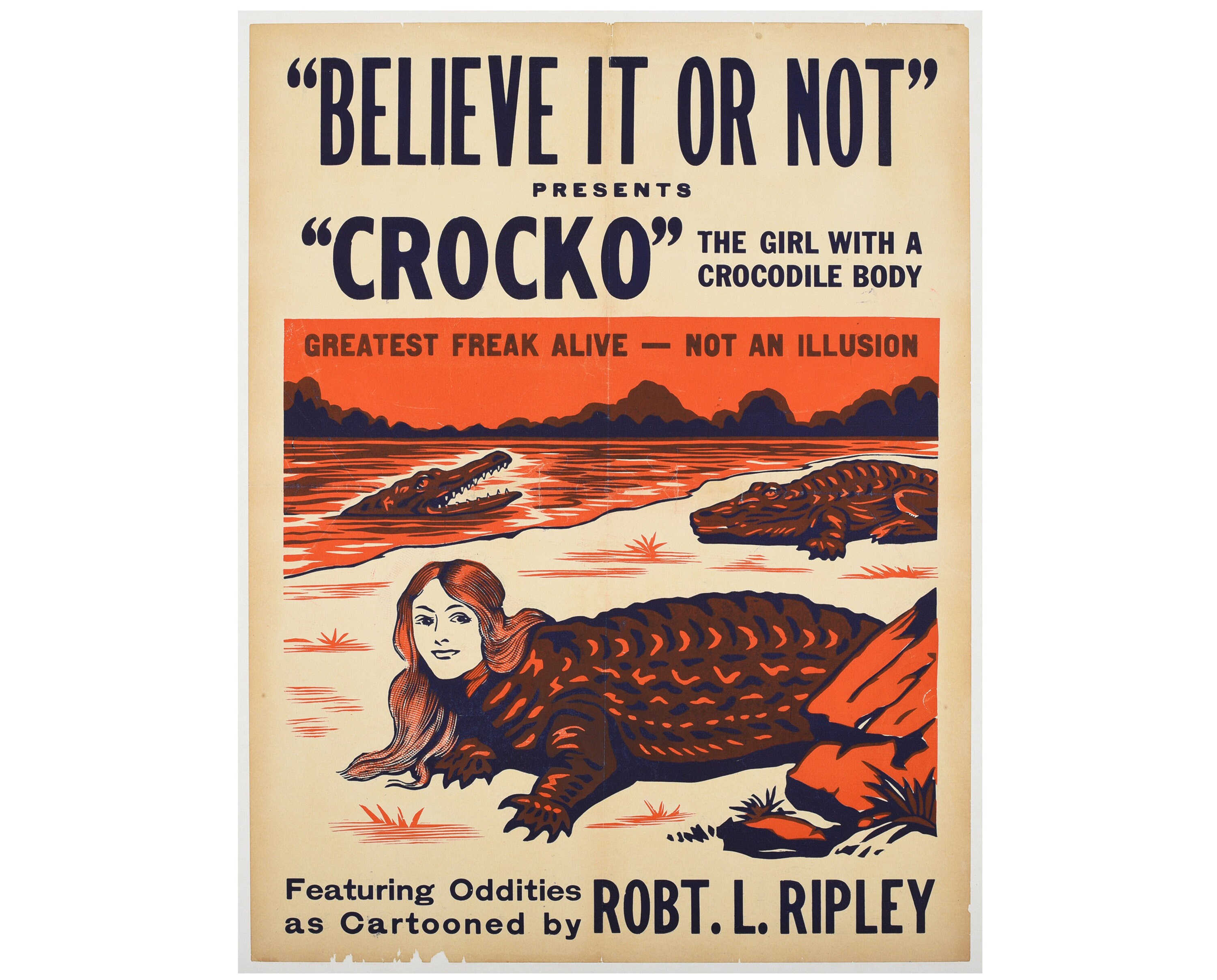 Original Vintage 30s Believe It or Not Oddities Poster by Leroy Robert ...