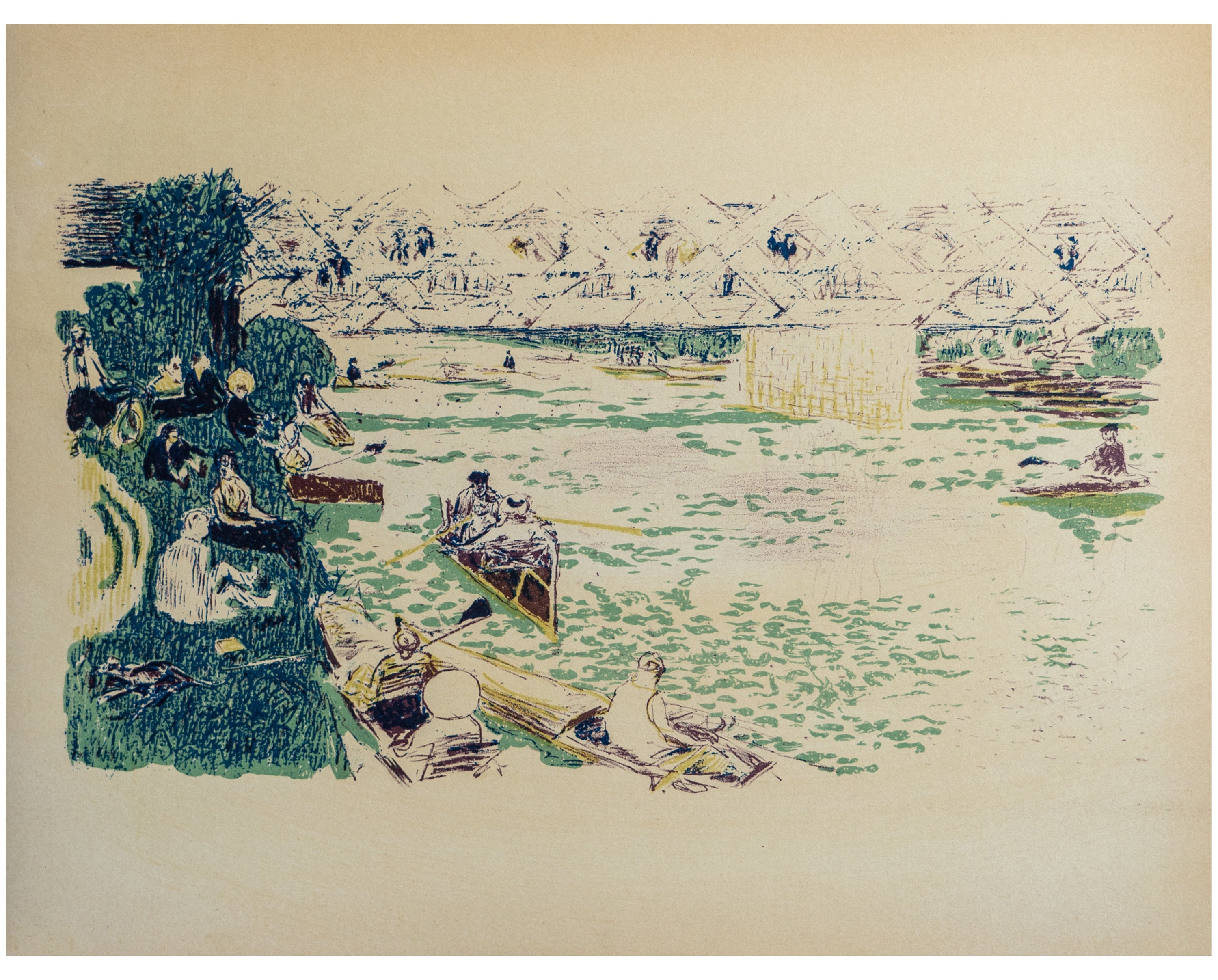 Original Vintage 1890s Pierre Bonnard Le Canotage Lithograph Laffiche ...