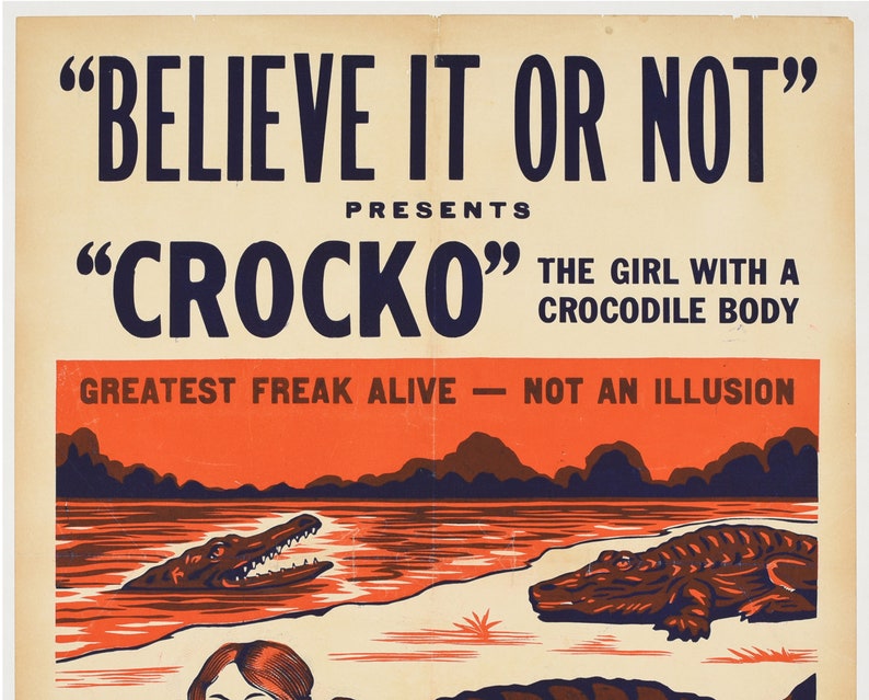 Original Vintage 30s Believe It or Not Oddities Poster by Leroy Robert ...