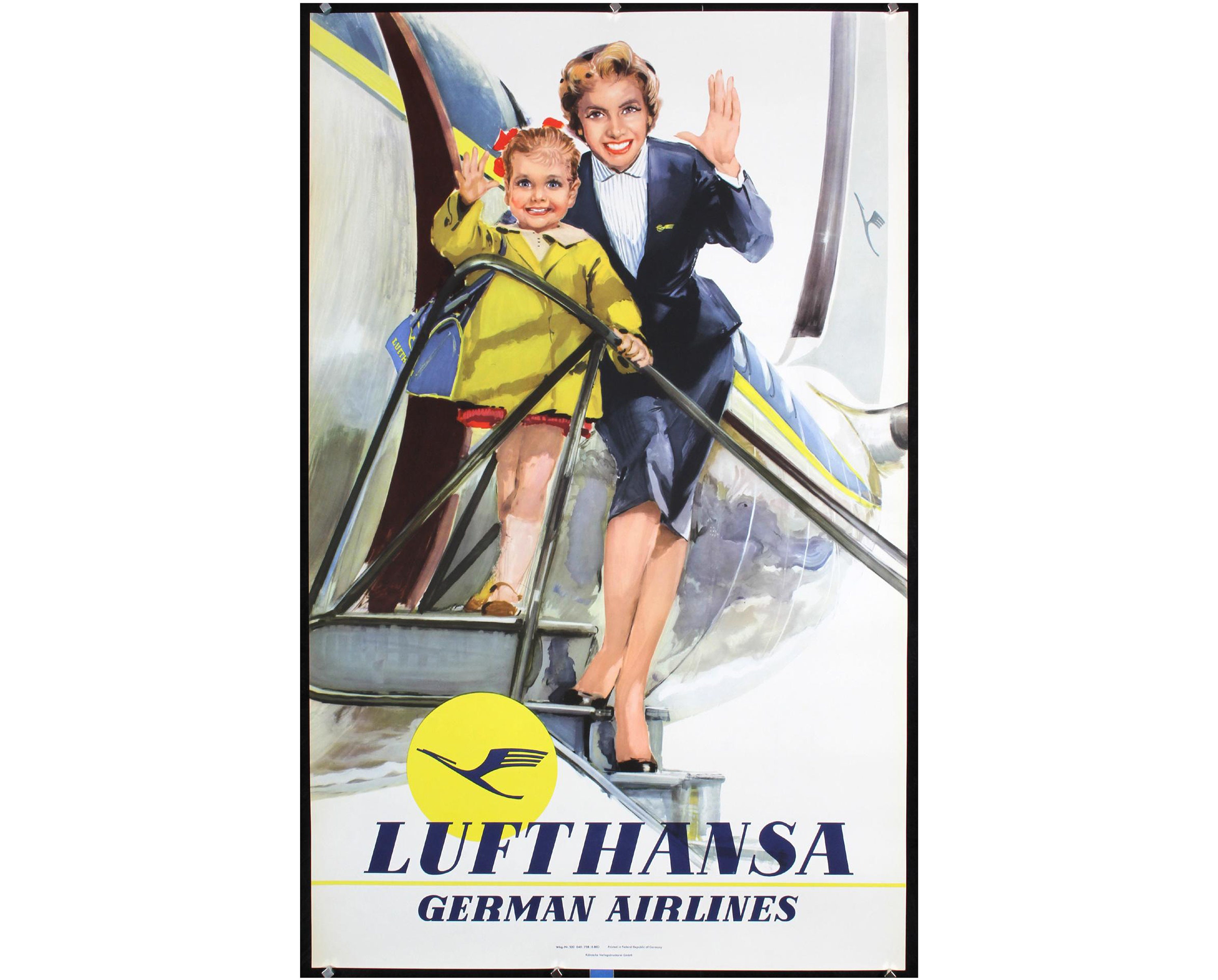 Original Vintage 1950s Lufthansa German Airlines Travel Poster | Etsy Original Vintage 1950s Lufthansa German Airlines Travel Poster | Etsy