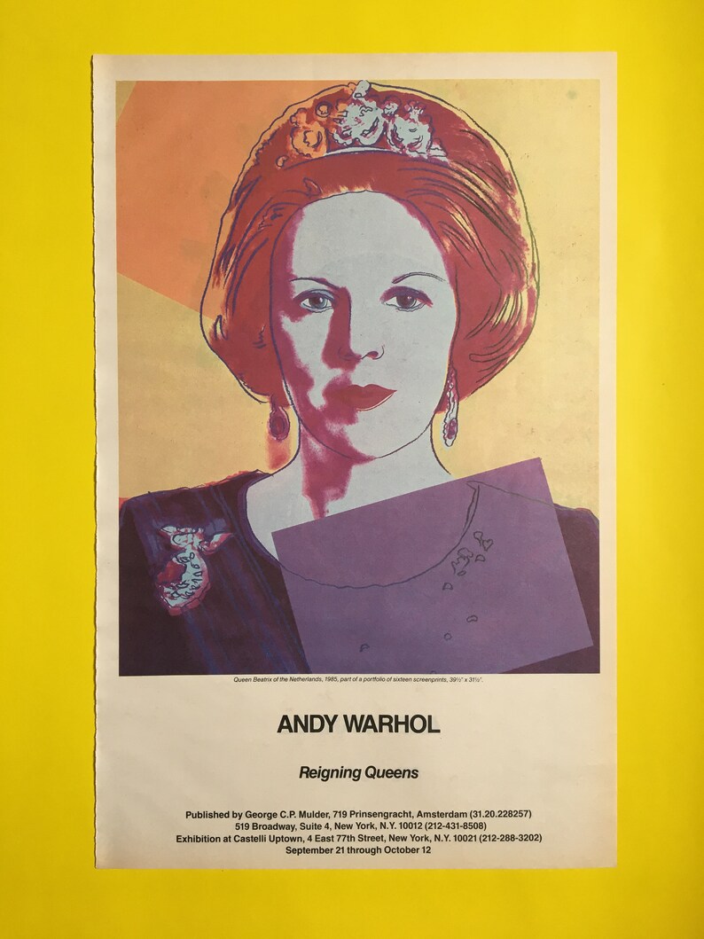 1985 Original Andy Warhol Gallery Poster – Reigning Queens, Queen ...