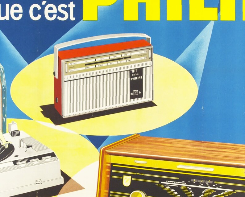 1960s Éric Castel French Philips Advertising Poster: Mid-century Modern ...