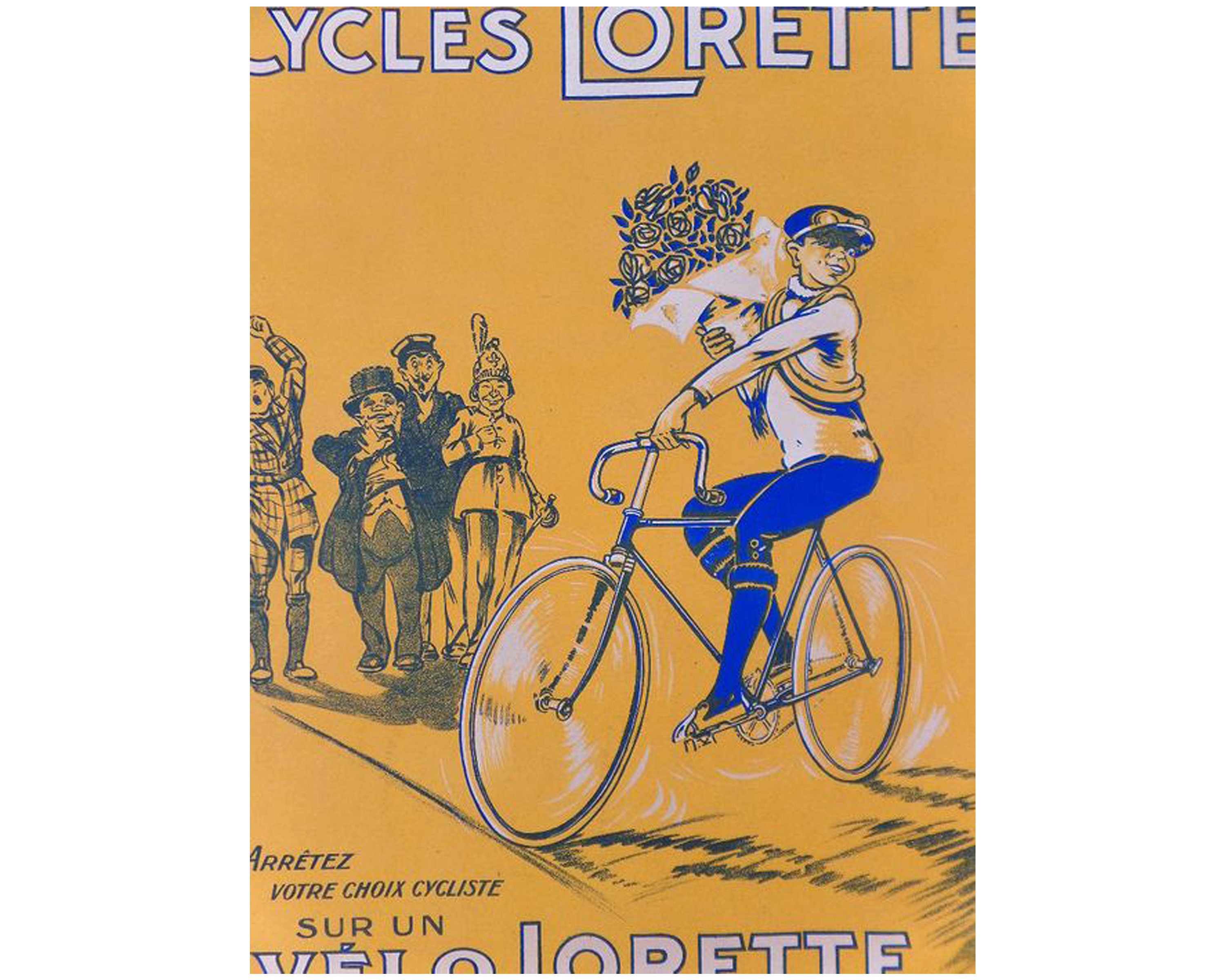 1930s Original French Cycling Poster – Cycles Lorette Bicycle ...