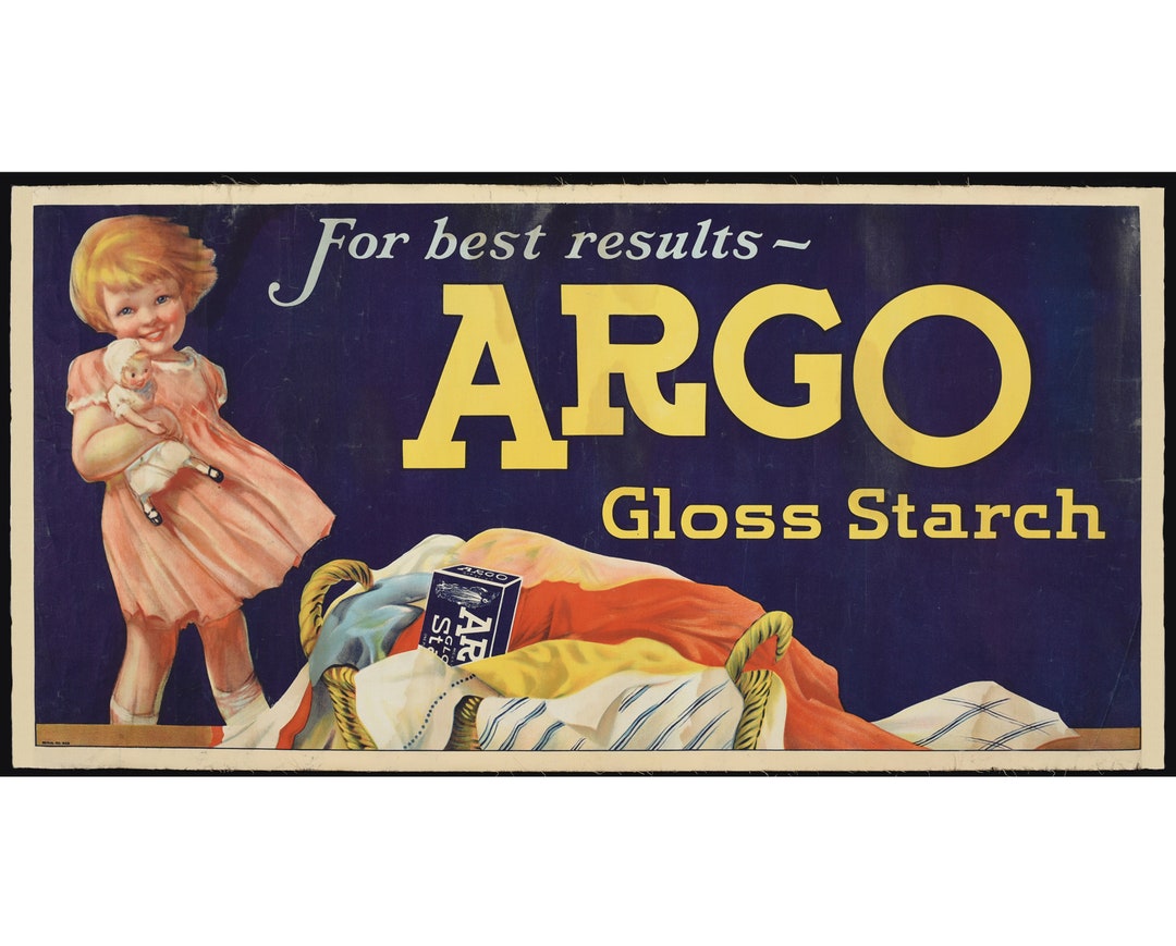 1930s Argo Gloss Starch – Original American Advertising Poster ...
