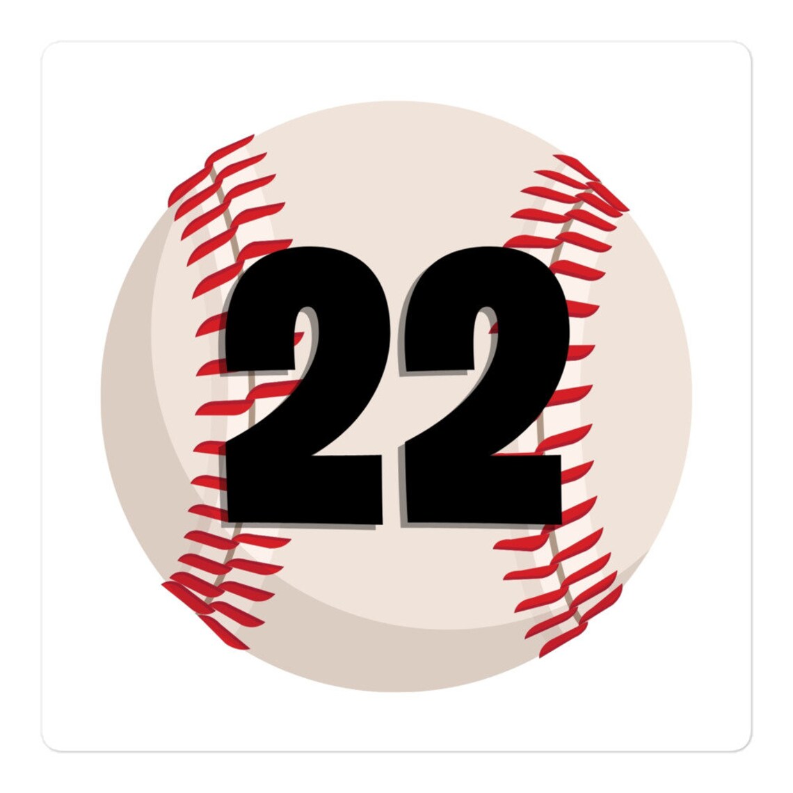 Baseball Favorite Number 22 Sticker | Etsy