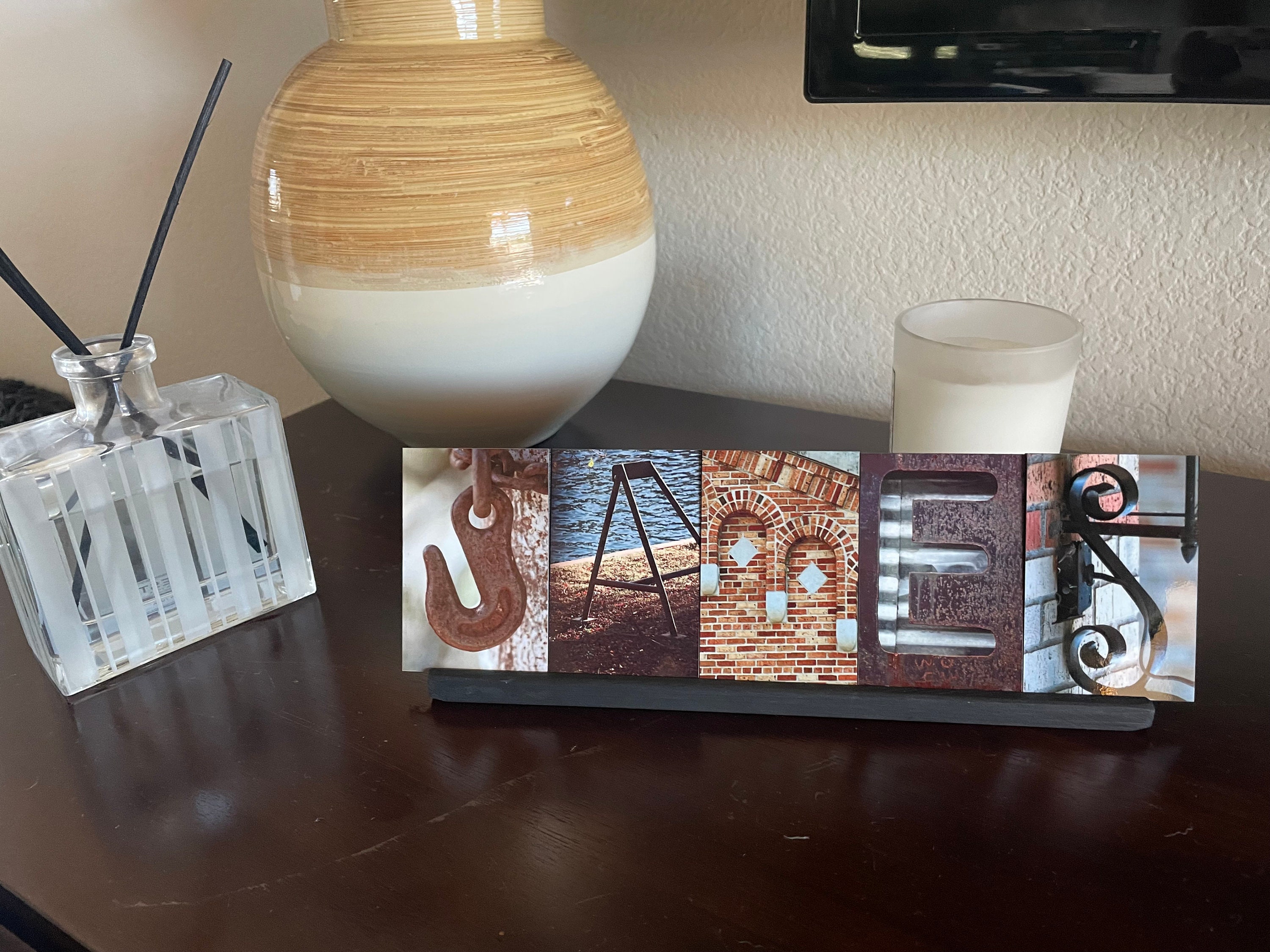 Alphabet Photo Tiles Personalized Custom Unique Gift Wedding Teacher ...