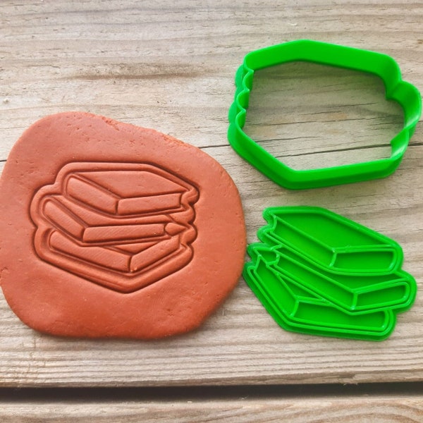 Stack of Books Stamp - Etsy