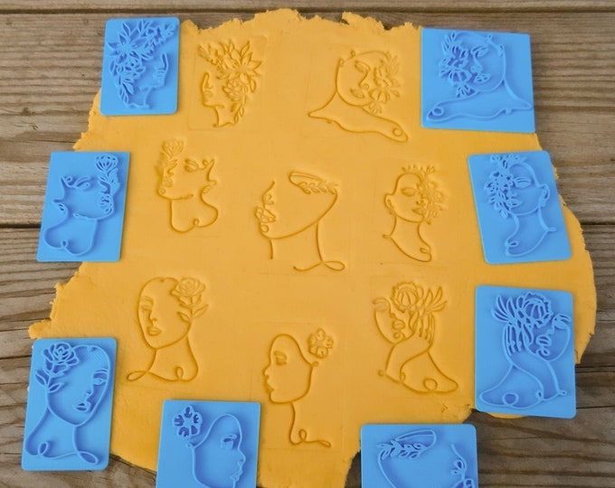 Female Body Embosser Abstract Face Embosser Line Art - Etsy