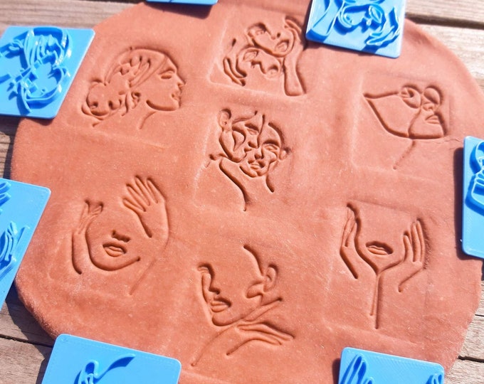 Abstract Face Embosser Female Body Embosser Line Art - Etsy