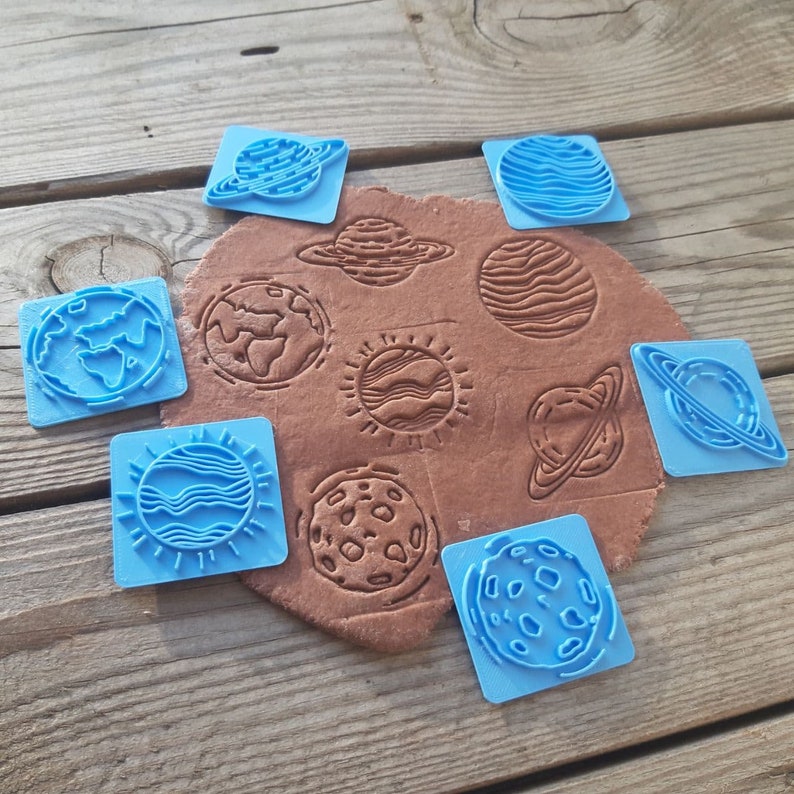 Space Planet Earth Mars Jupiter Venus Polymer Clay Embossing - Etsy