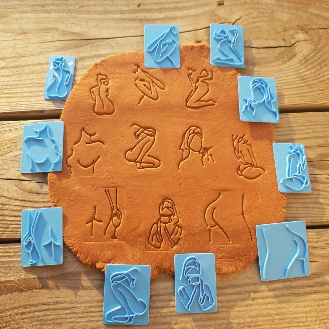 Body Parts Clay Stamp, Female Clay Stamp, Women Silhouette Body Clay ...