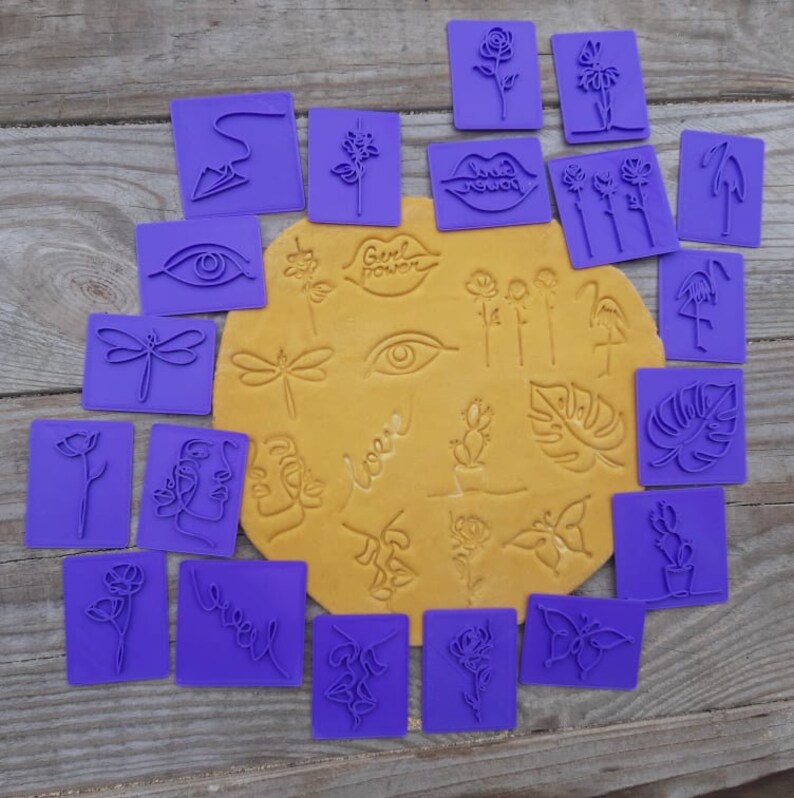 Clay Stamps Modern Polymer Clay Stamps Polymer Clay Stamp - Etsy