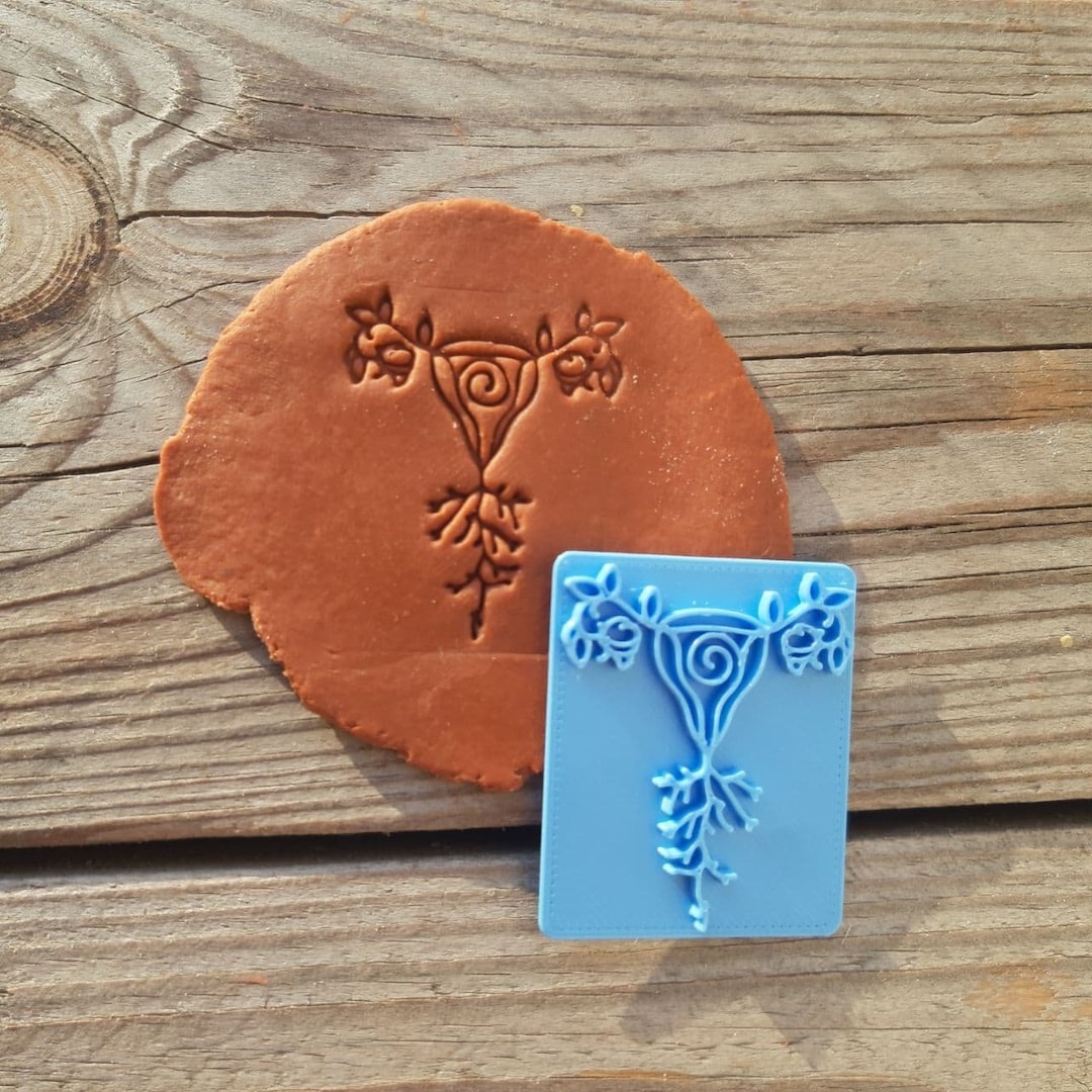 Flower Uterus Clay Stamp, Feminist Polymer Clay Stamp, Female Clay ...