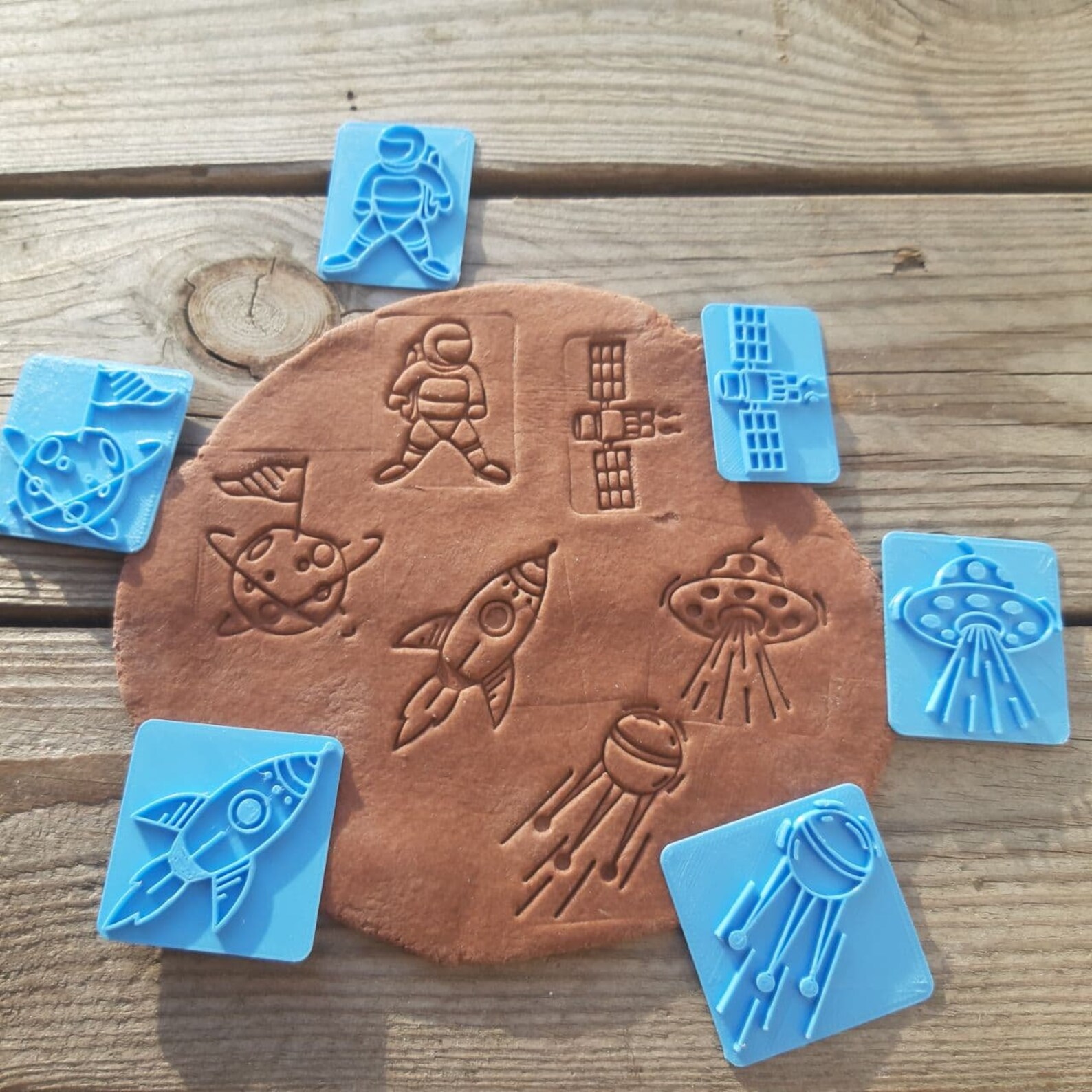 Astronaut Clay Stamp Rocket Shuttle Comet Clay Texture - Etsy