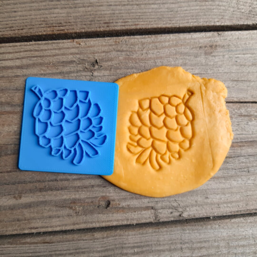 Pine Cone Clay Stamp, Pine Cone Texture Embosser Stamp, Pine Polymer ...