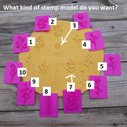 Floral Stamps Branches Embosser Line Art Embosser Stamp for - Etsy