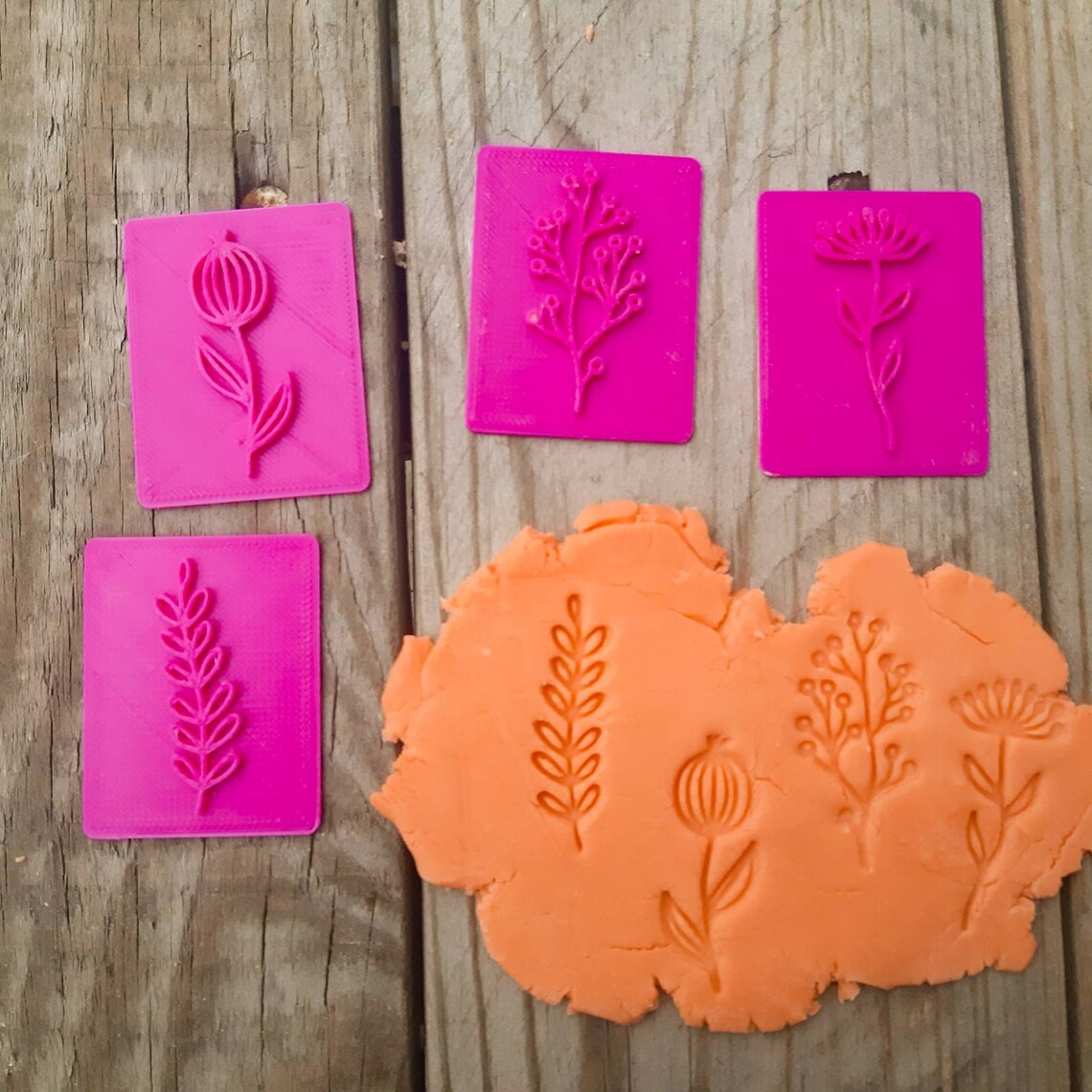 Botanical Texture Polymer Clay Stamp Botanical Stamp Polymer | Etsy