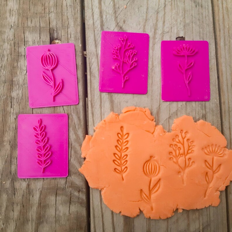 Botanical Texture Polymer Clay Stamp Botanical Stamp Polymer | Etsy