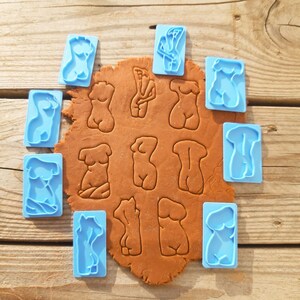 Abstract Woman Body Silhouette Clay Stamp for Earring Making, Female ...