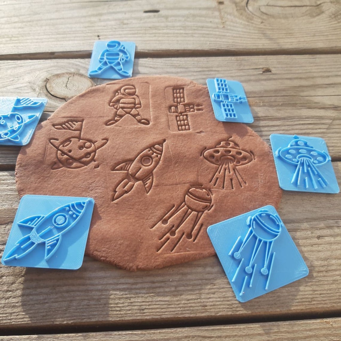 Astronaut clay stamp Rocket shuttle comet clay texture | Etsy