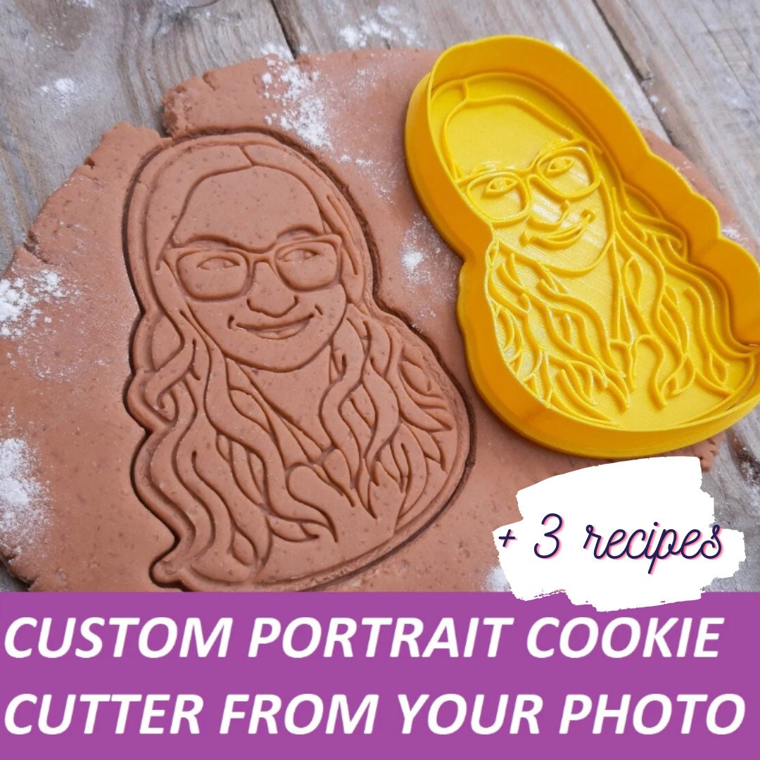Custom Portrait Cookie Cutter Personalized Face Stamp Made From Photo ...