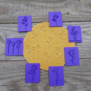 Rose Embosser Line Art Embosser, Flower Texture Stamp, Polymer Clay ...