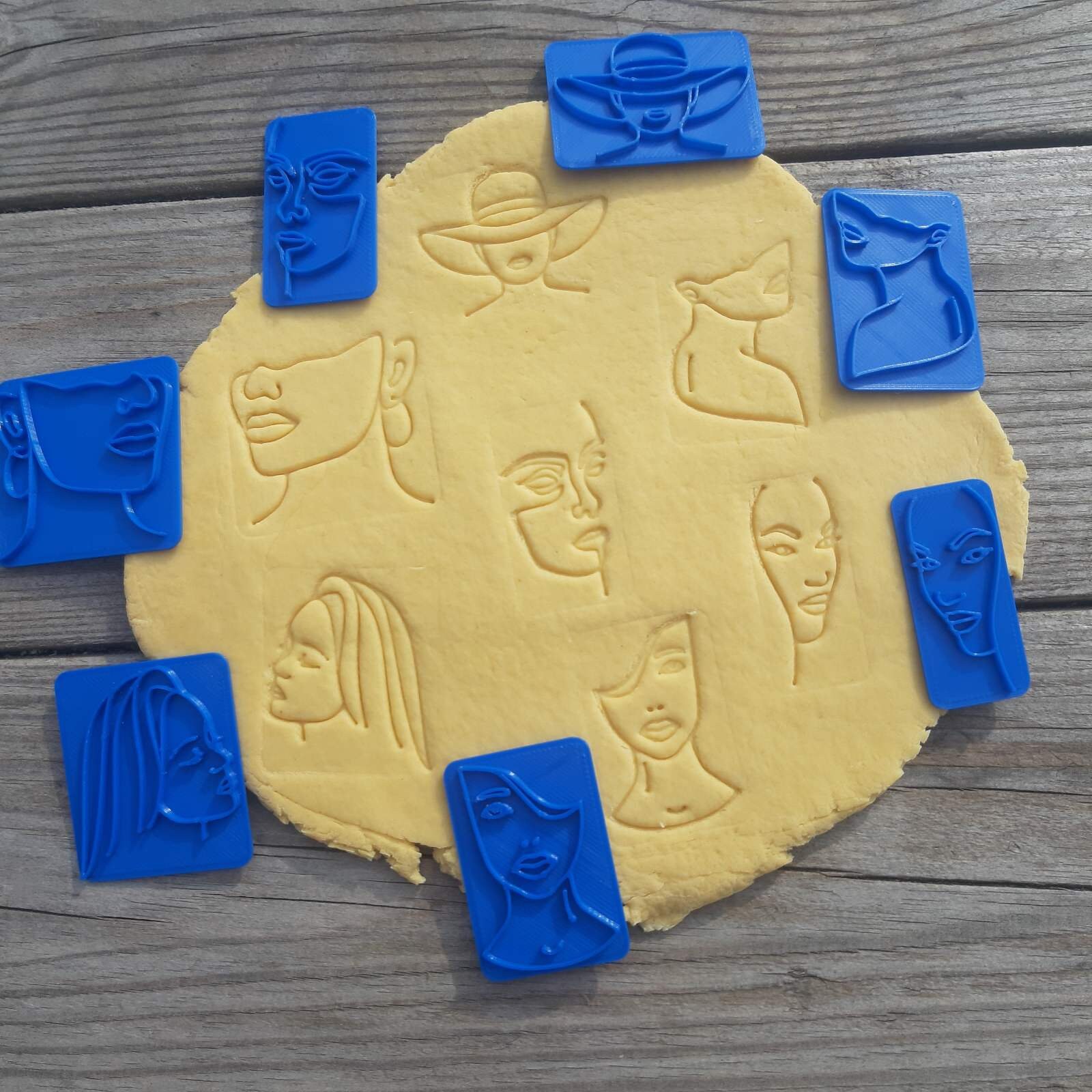 Abstract Face Embosser Female Body Embosser Line Art - Etsy