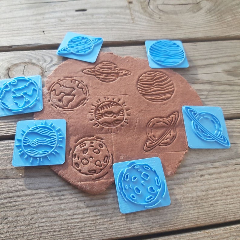 Space Planet Earth Mars Jupiter Venus Polymer Clay Embossing - Etsy