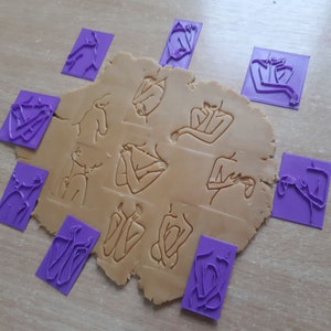 Female Body Embosser, Abstract Face Embosser, Line Art Embosser Stamp ...