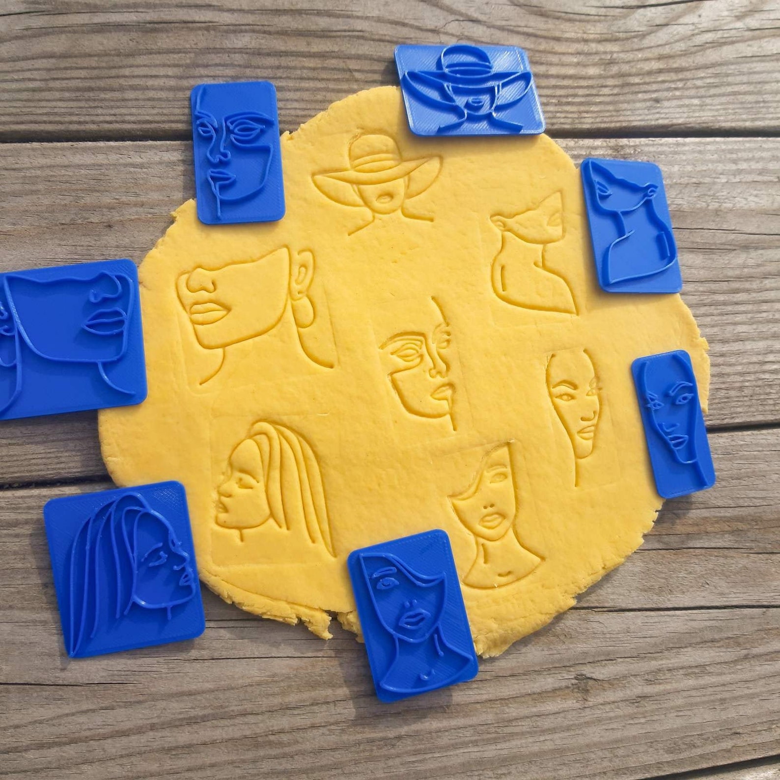 Abstract Face Embosser Female Body Embosser Line Art - Etsy