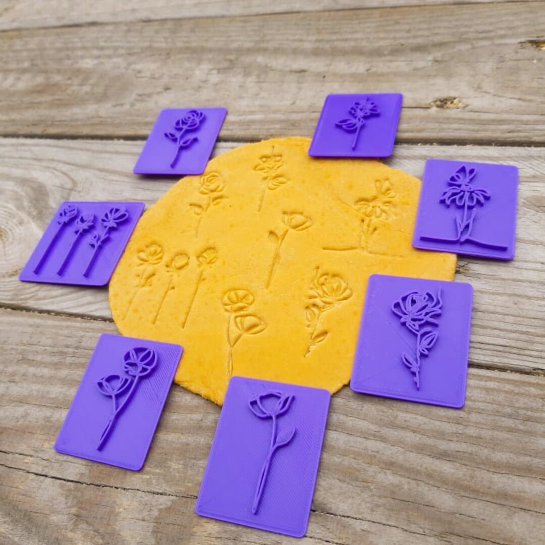 Rose Embosser Line Art Embosser, Flower Texture Stamp, Polymer Clay ...