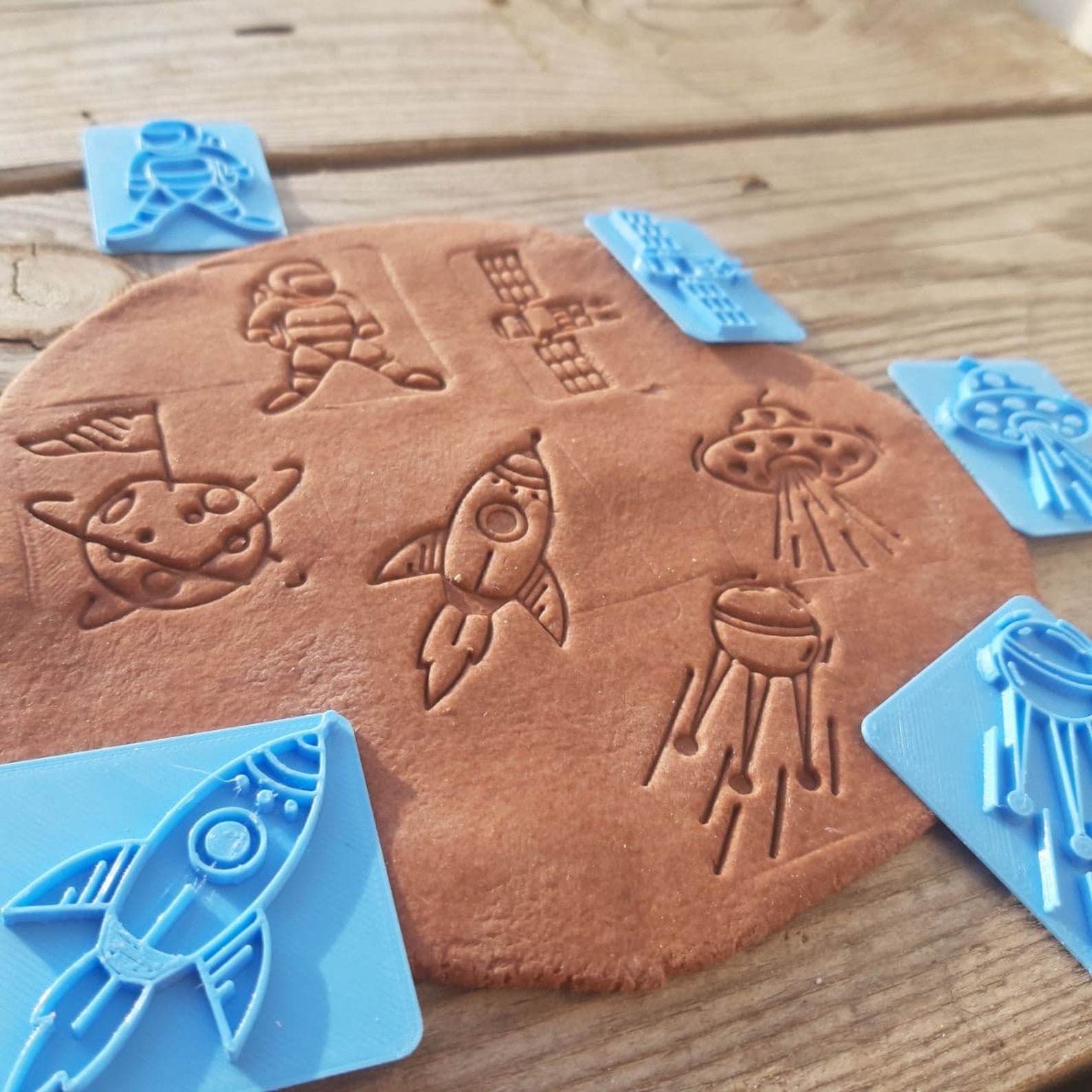 Astronaut Clay Stamp Rocket Shuttle Comet Clay Texture - Etsy