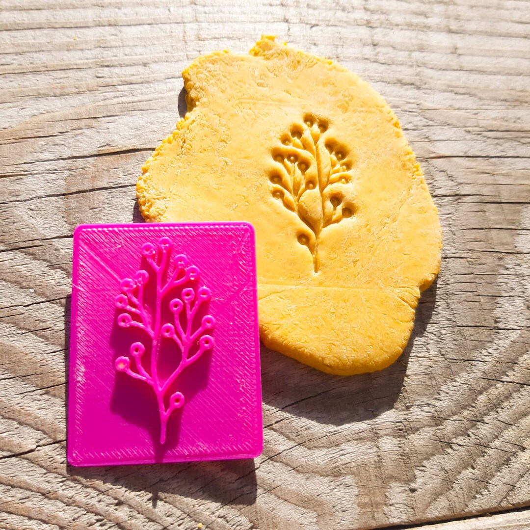 Flower Texture Stamp, Polymer Clay Stamp, Botanical Stamp, Polymer Clay ...