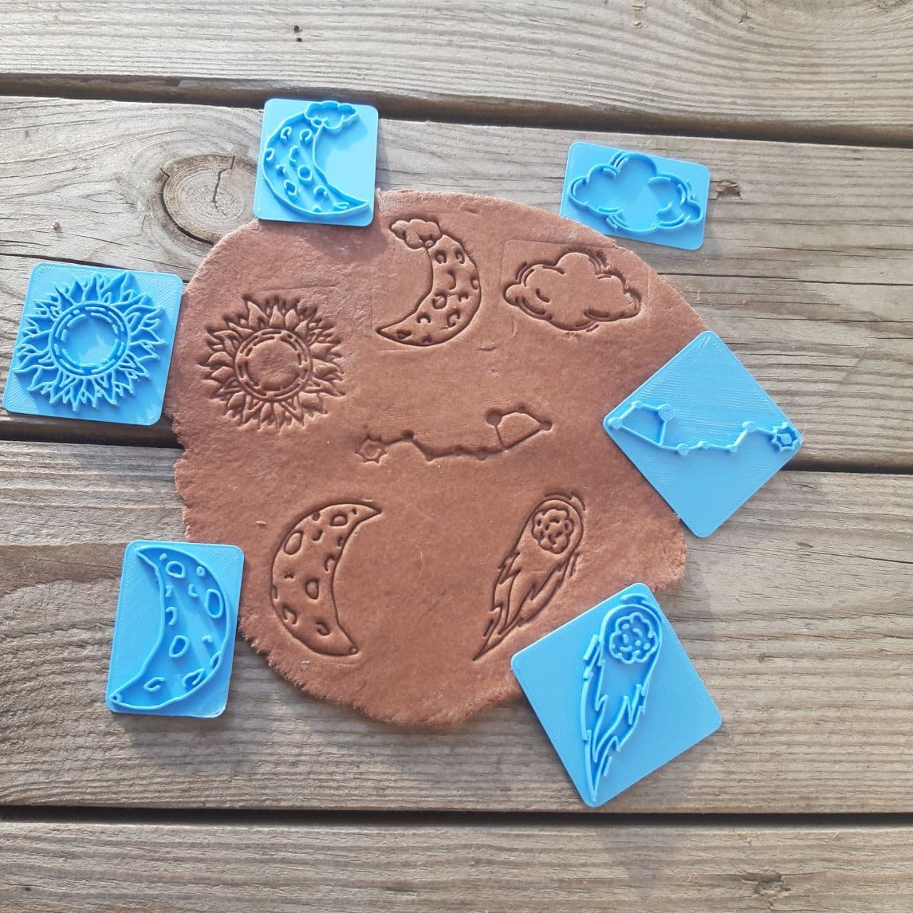 Moon Sun Clouds Constellation Comet Polymer Clay Stamp Clay - Etsy