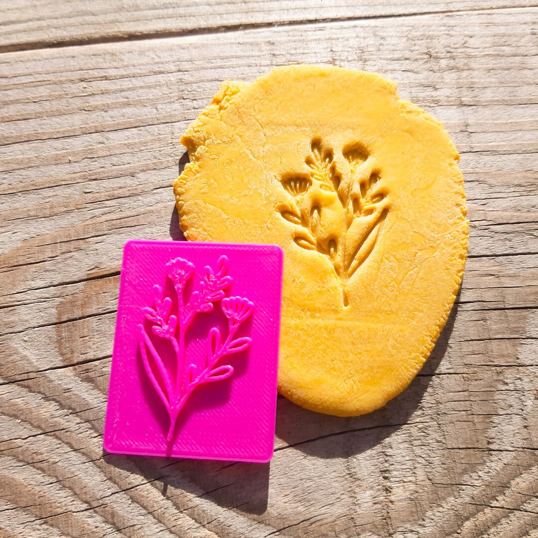 Flower Texture Stamp, Polymer Clay Stamp, Botanical Stamp, Polymer Clay ...