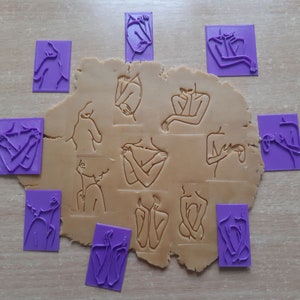 Female Body Embosser, Abstract Face Embosser, Line Art Embosser Stamp ...