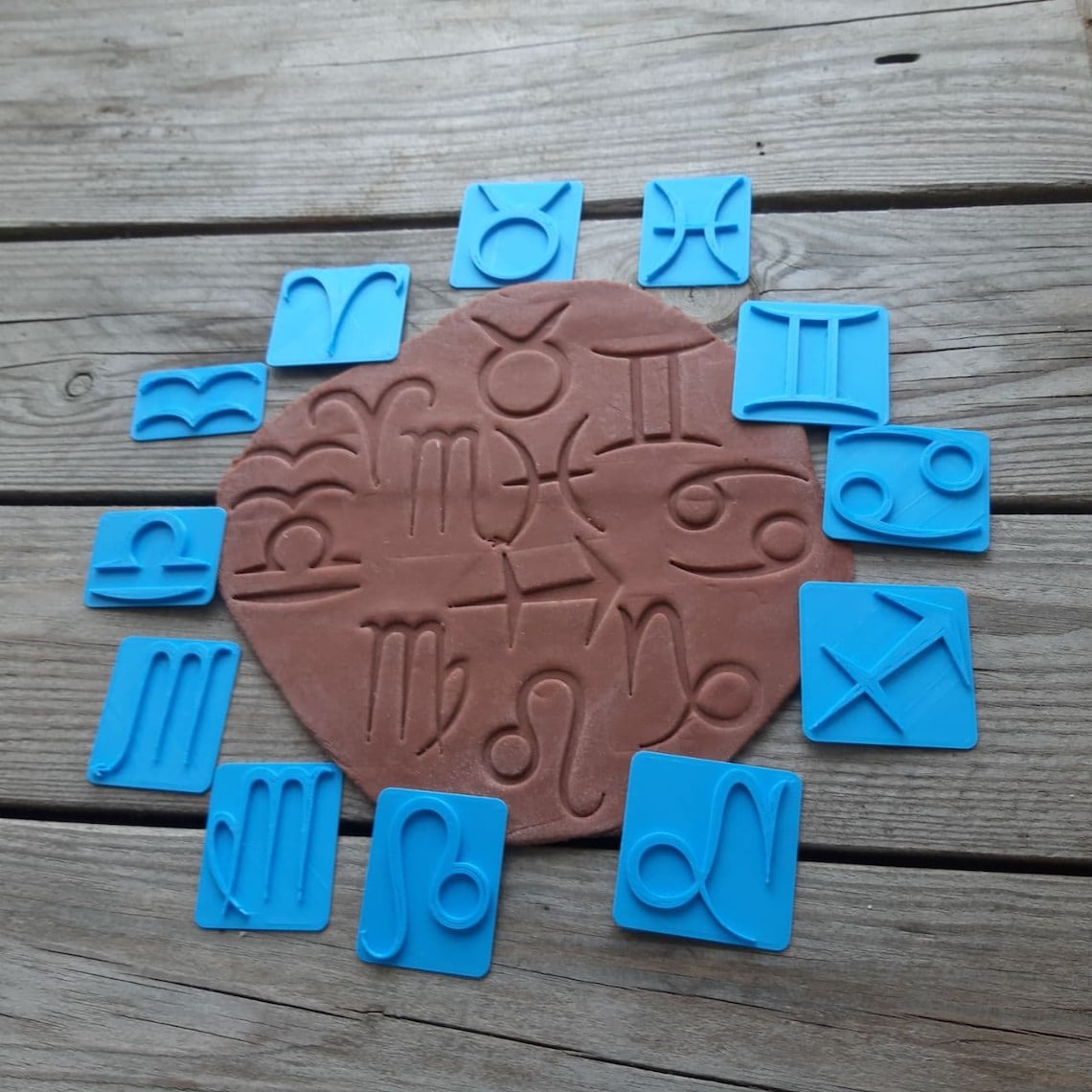 Zodiac Sign Clay Stamps Zodiac Constellation Polymer Clay Etsy