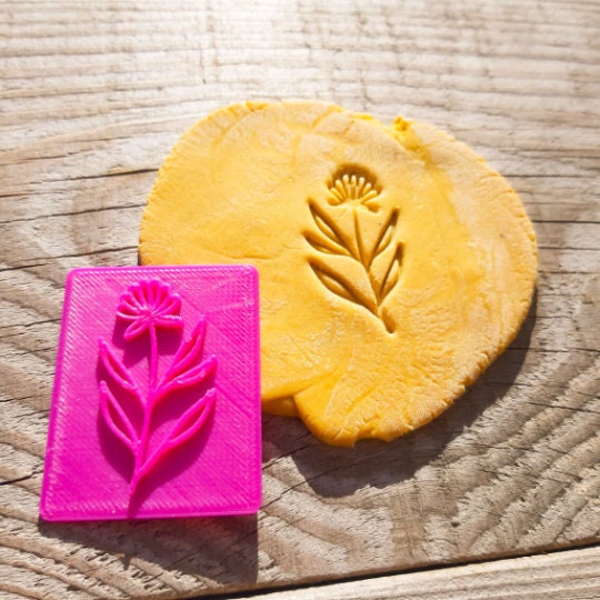 Dandelion Flower Clay Stamp Flower Embossing Stamp for - Etsy